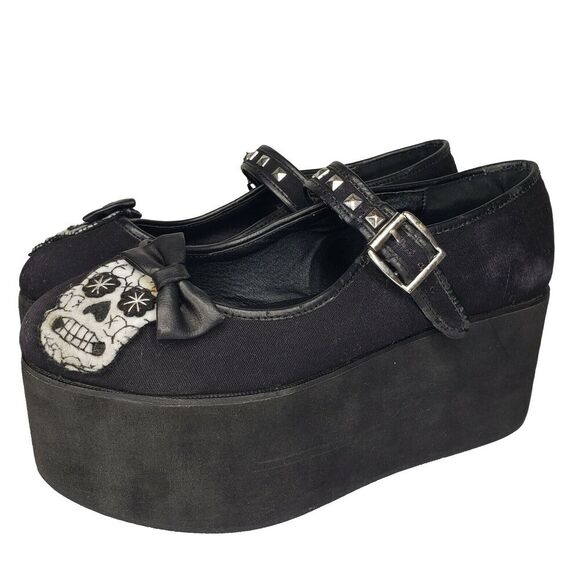 Demonia | Shoes | Demonia Womens Shoes Size Click Black Chunky Platform ...